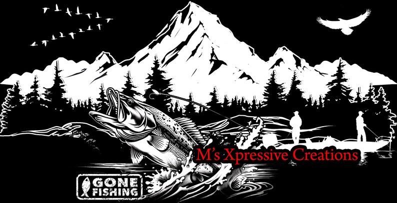 Gone Fishing 20oz Tumbler Wrap Laser SVG, Fisherman Design (lightburn ...