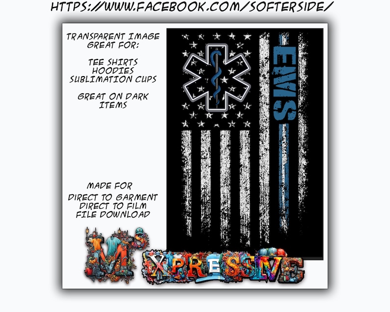 Ems First Responder Png USA Flag File Only, Great for Dtg or Direct to ...