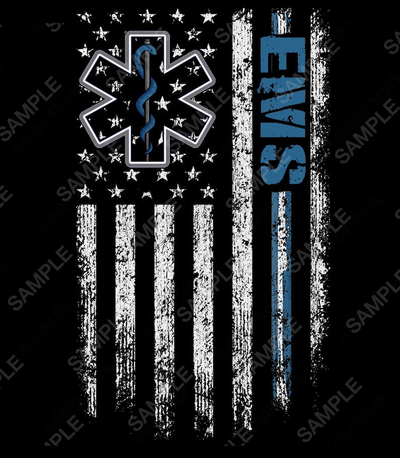 Ems First Responder Png USA Flag File Only, Great for Dtg or Direct to ...