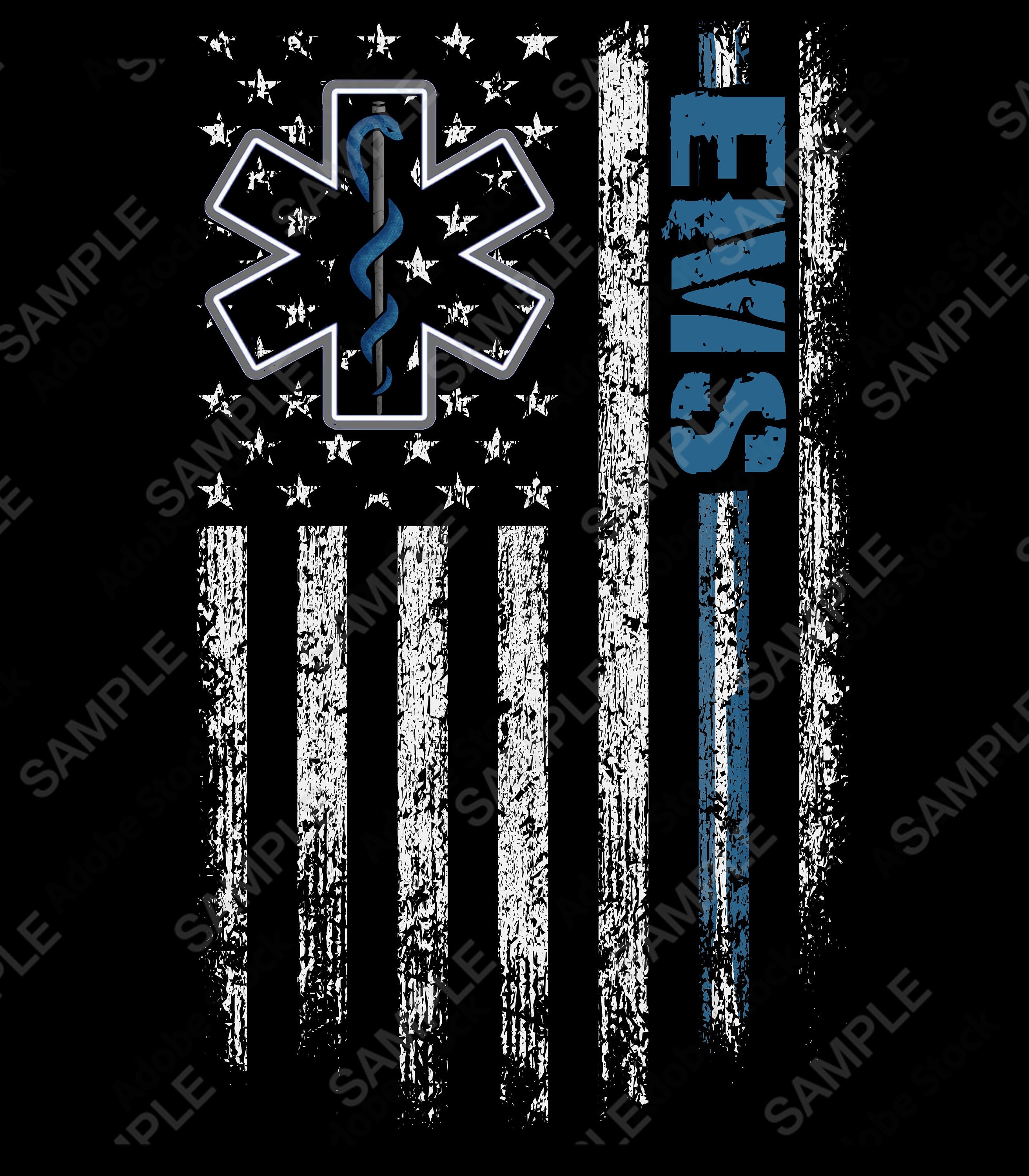 Ems First Responder Png USA Flag File Only, Great for Dtg or Direct to ...