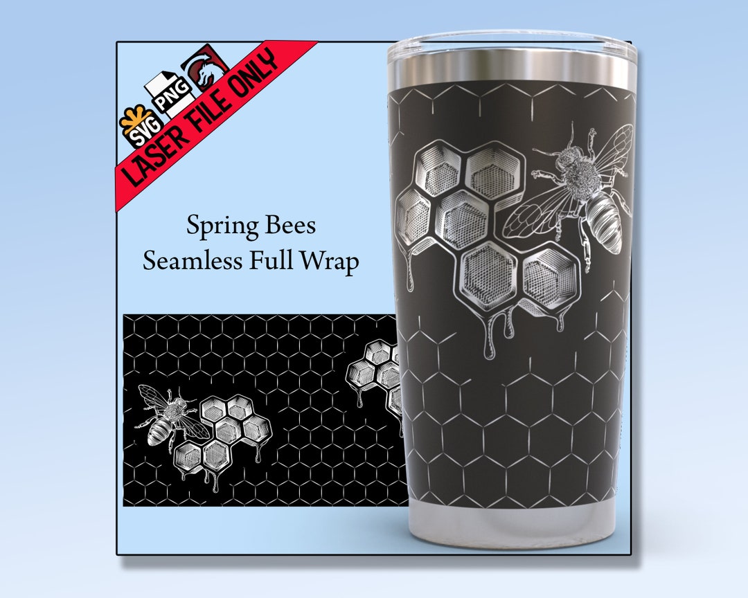 20oz Tumbler Laser Wrap Svg, Bee Hive Honeycomb 20oz Tumbler Full Wrap ...