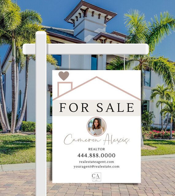 Real Estate for Sale Sign Real Estate Agent Yard Sign for - Etsy