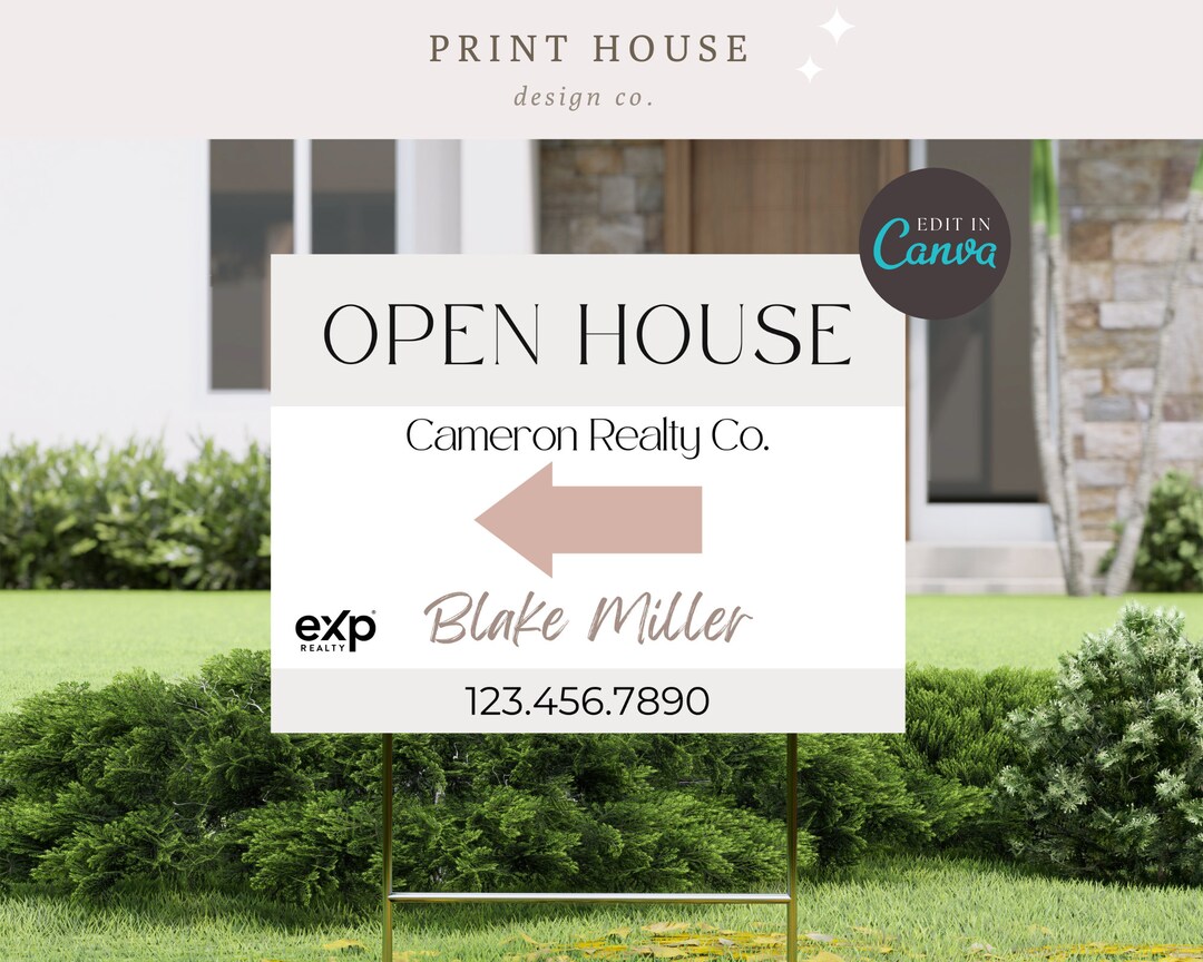 Customizable Open House Sign | Professional | Perfect for Realtors - Etsy
