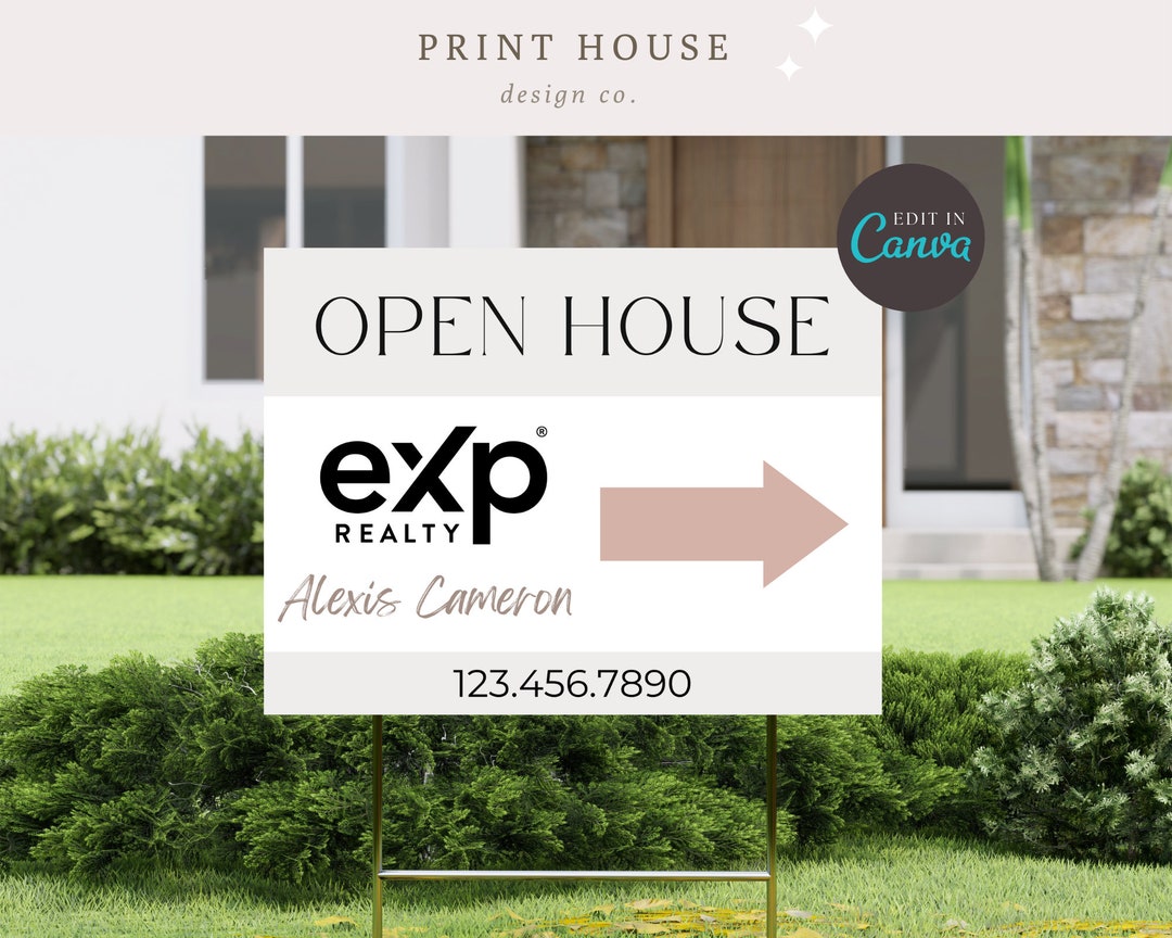 Eye-catching Real Estate Open House Sign | Customizable | Perfect for ...