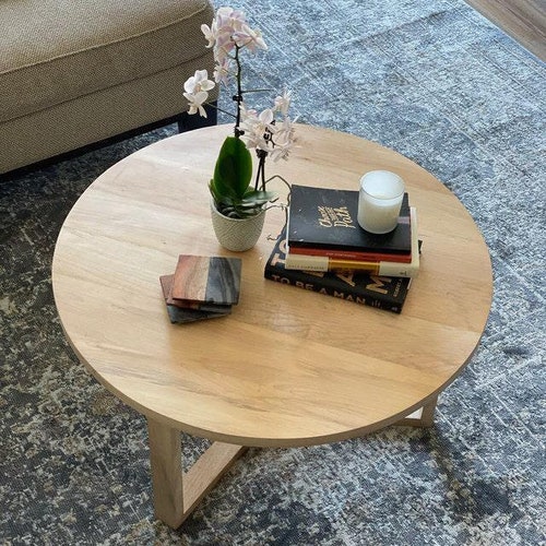 Low Circular Round Pedestal Coffee Table. Modern Round Low - Etsy