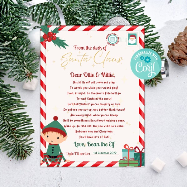 First Time Elf Arrival Letter - Etsy