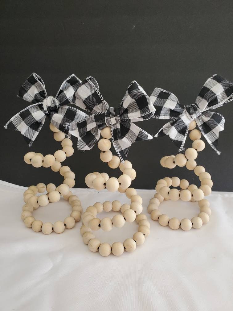 Wood Bead Tree, Wooden Bead Christmas Tree, Farmhouse Christmas Decor ...