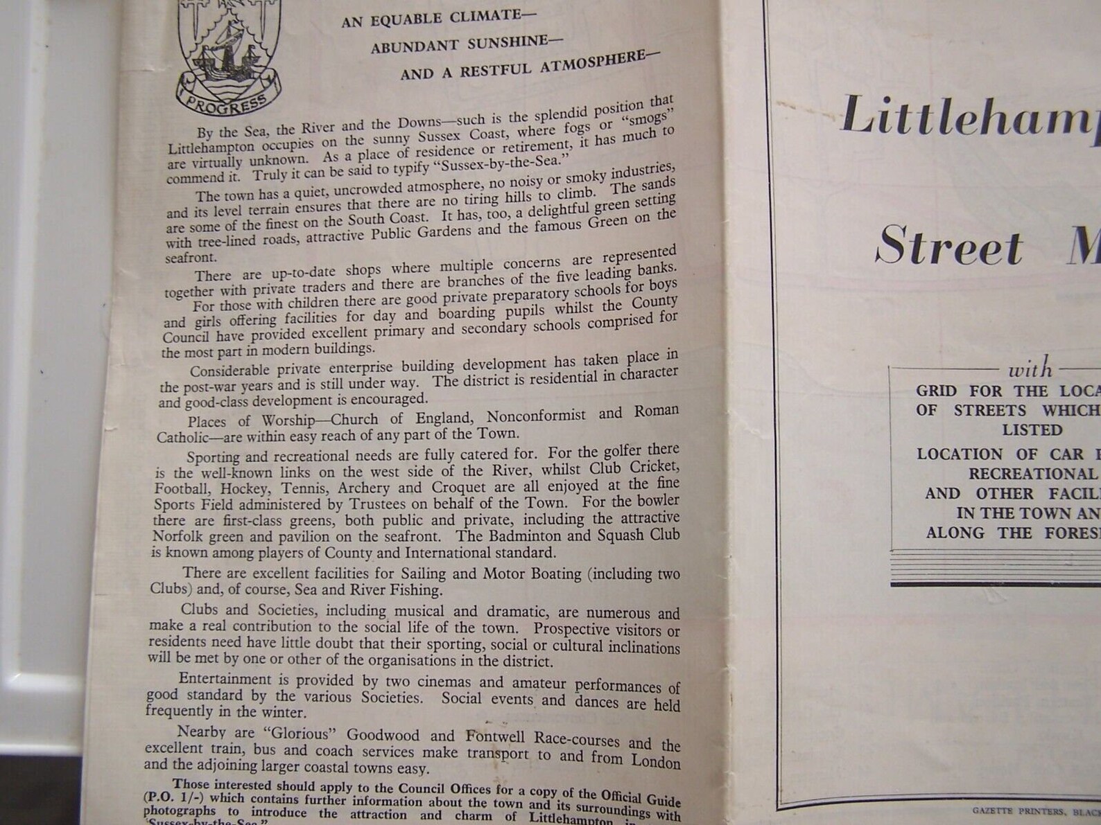 Littlehampton Street Map, Sussex, England, Advertising, 1968 - Etsy