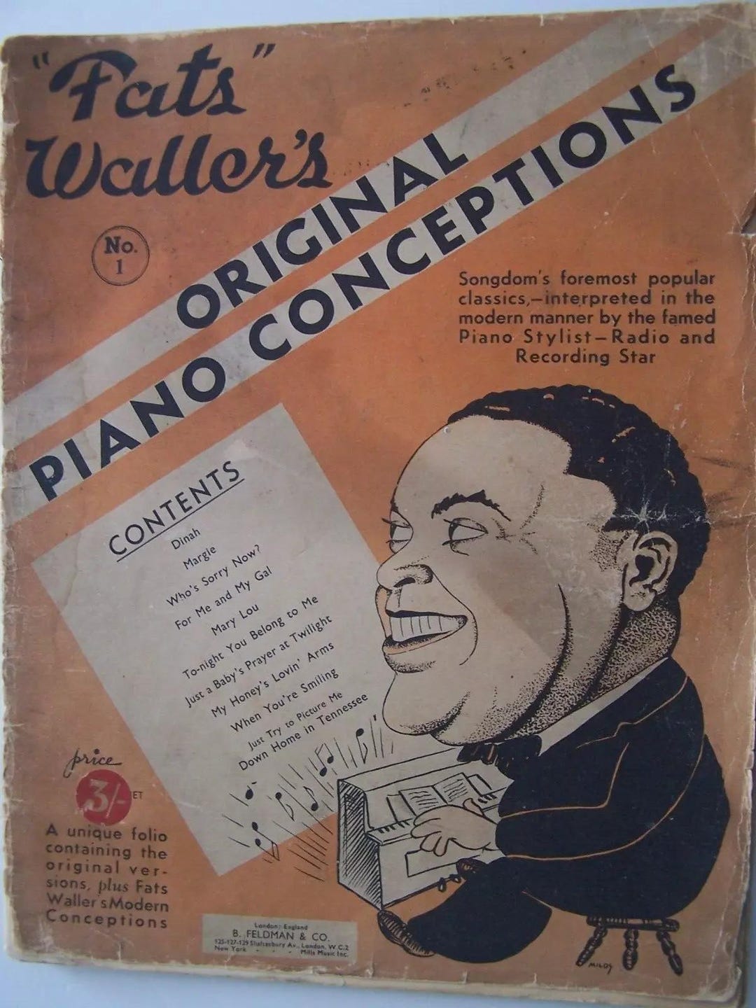 Sheet Music, Fats Waller, Original Piano Conceptions, Number 1, B ...