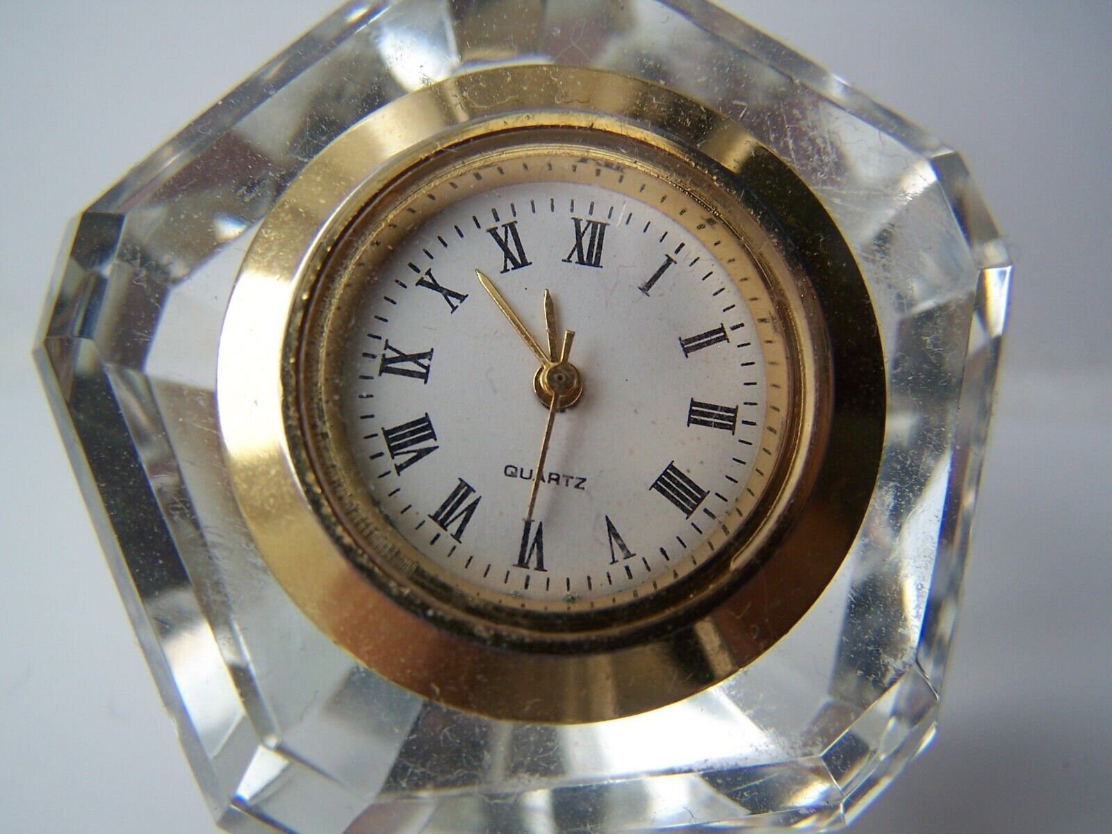 Clock, Miniature, Mantle, Glass, Pentagonal, Roman Numerals, Quartz - Etsy