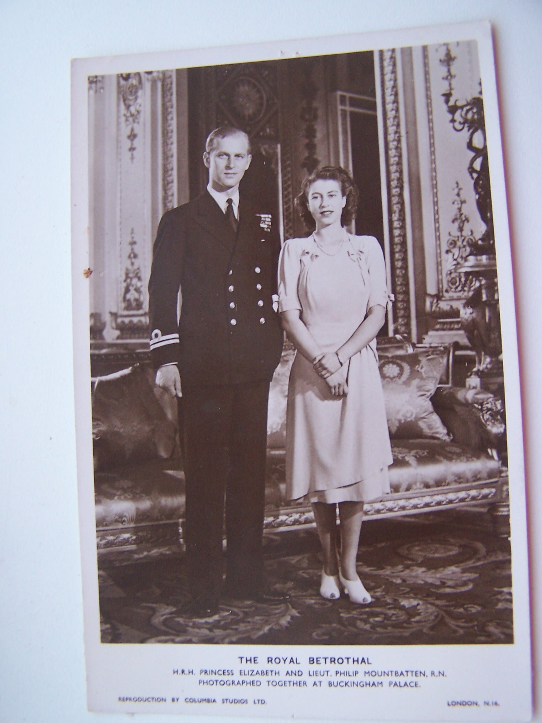 Postcard, Royalty, the Royal Betrothal, Princess Elizabeth, Philip Mountbatten, Columbia ...