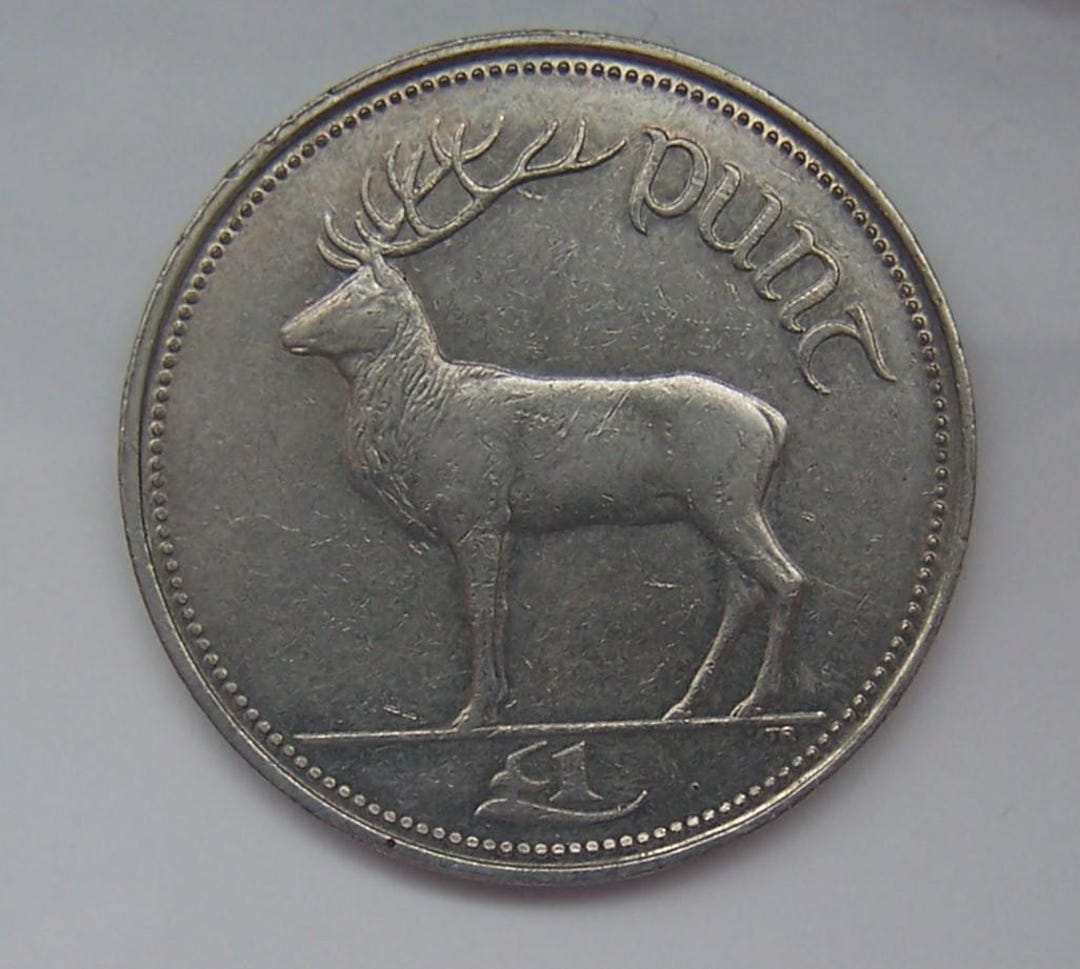 Coin, Republic of Ireland, One Punt, One Pound, 1990, Copper Nickel ...