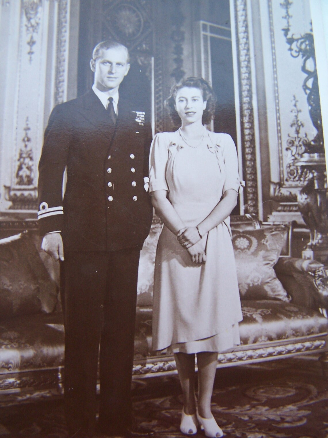 Postcard, Royalty, the Royal Betrothal, Princess Elizabeth, Philip Mountbatten, Columbia ...