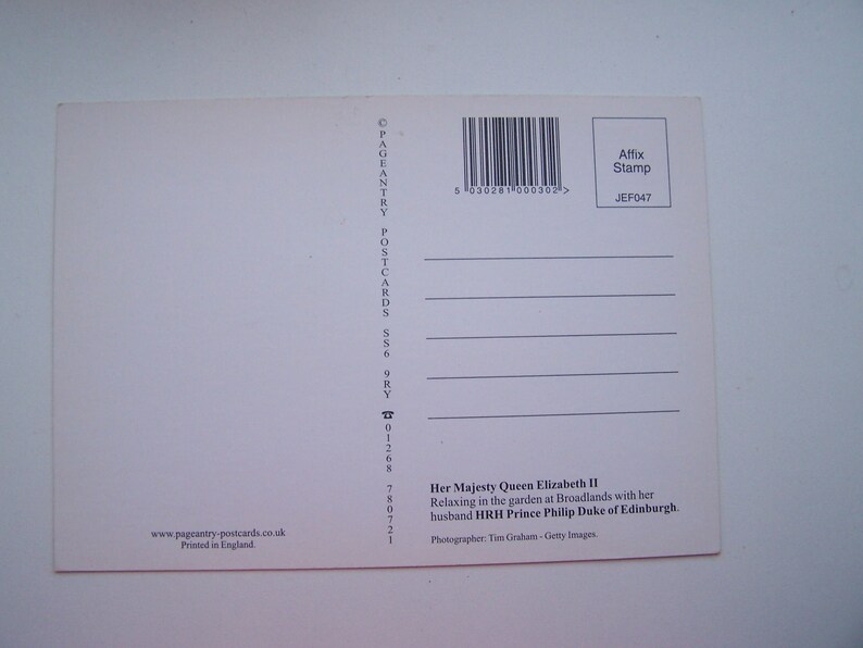 Postcard, Royalty, Queen Elizabeth, Duke of Edinburgh, Broadlands ...