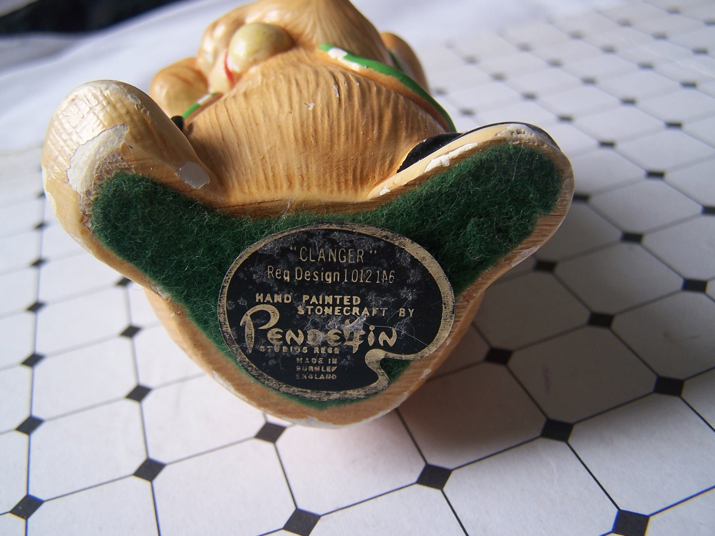 Rabbit, Pendelfin, Clanger, Bell, Green Jacket, Figurine, Stonecraft ...