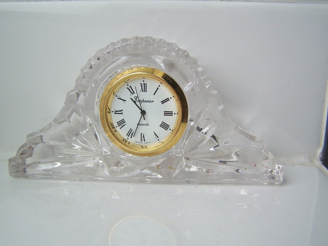 Clock, Miniature, Mantle, Glass, Emperor, Roman Numerals, Quartz - Etsy