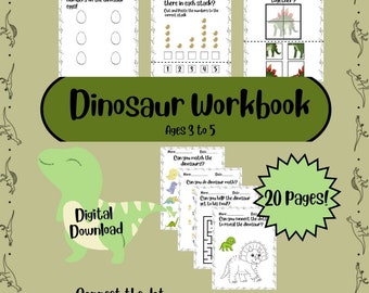Dinosaur Writing Fun Preschool Dinosaur Printables - Etsy