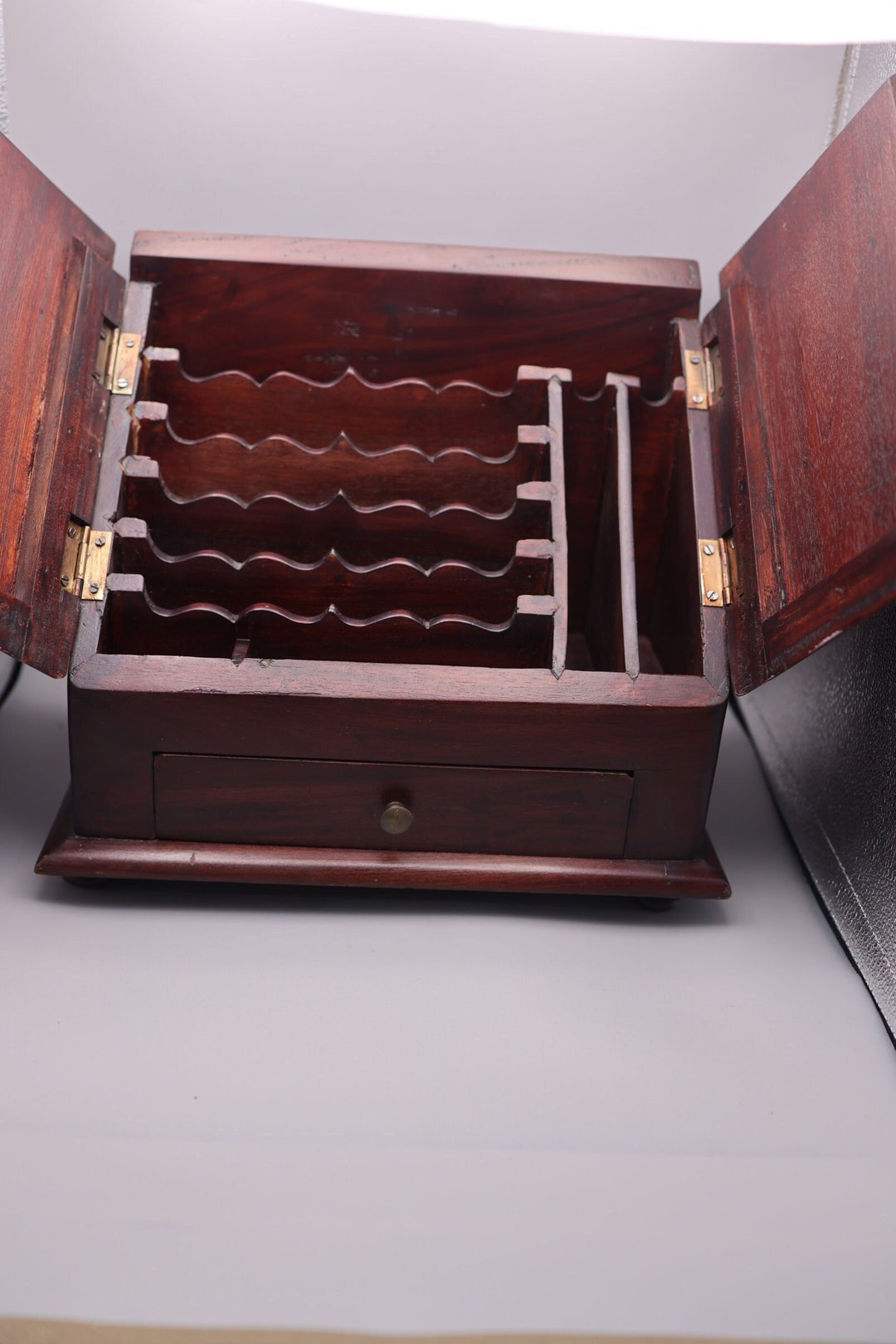 Vintage Oak Wood Letter / Stationery Box Organiser With Drawer - Etsy