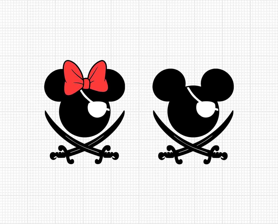 Pirate, Mickey Minnie Mouse Ears Bow, Pirates, Vacation Trip, Svg and ...