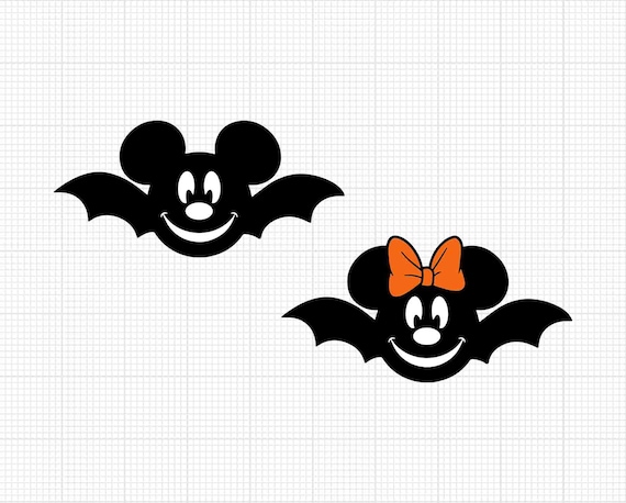Halloween Bat Mickey Minnie Head Bats Svg and Png Formats - Etsy