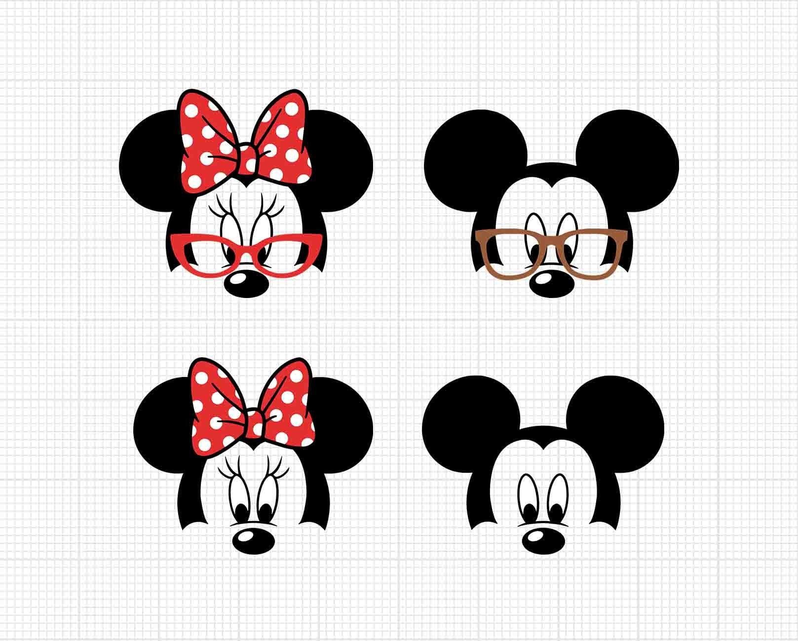 Family Mickey Minnie Head Grandma Grandpa Glasses Svg and - Etsy