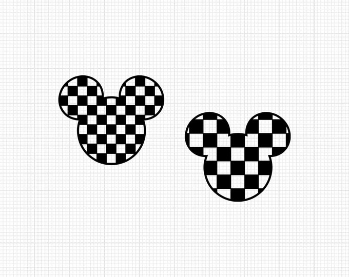 Checkered Mouse, Mickey Minnie Mouse, Movie, Retro, Ears Head, Svg Png ...