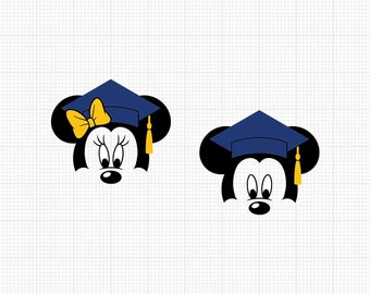 Mickey Minnie Mouse, Graduation Cap, Senior, Ears Bow, Svg Png Formats ...