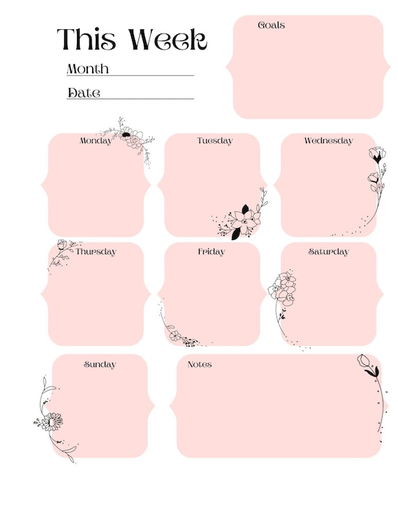 Printable Weekly Planner Sheet - Etsy
