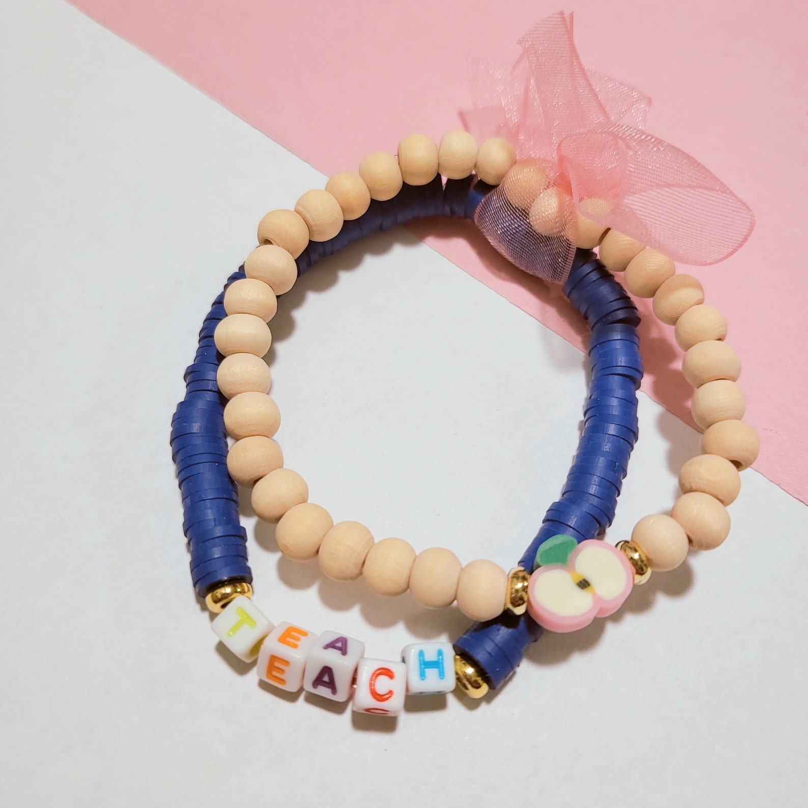 Teacher Beaded Bracelet Set | Back to School Gift for Teachers ...
