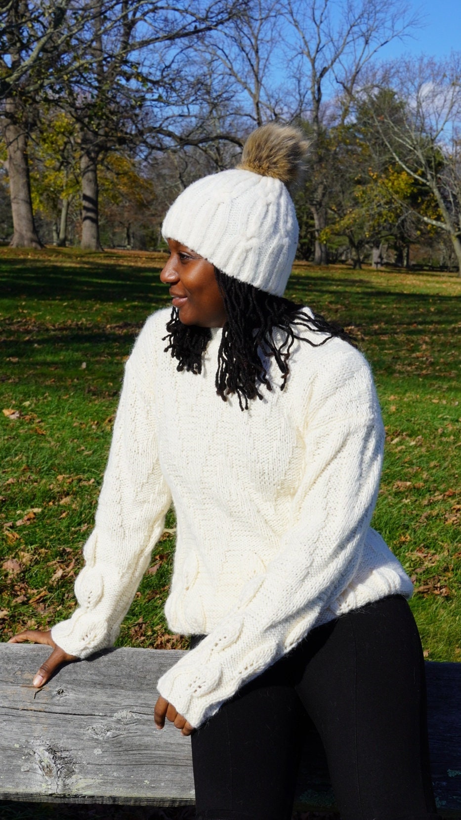 Women's Handknit Angora Blend Sweater With Flower Pattern - Etsy