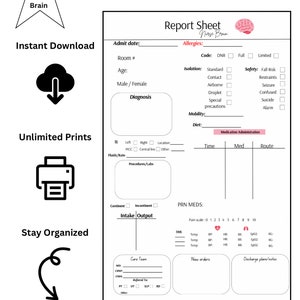 Nurse Brain. Hand off Report Sheet for Nurses and Nursing Students ...