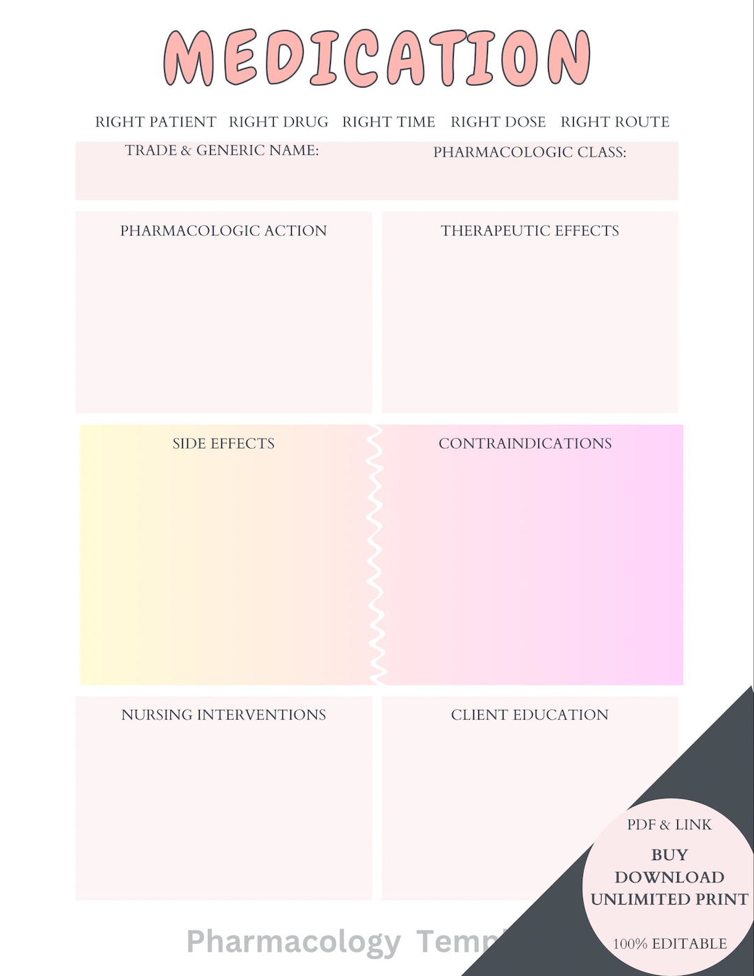 Digital Pharmacology Template-nursing Student Medication Administration ...