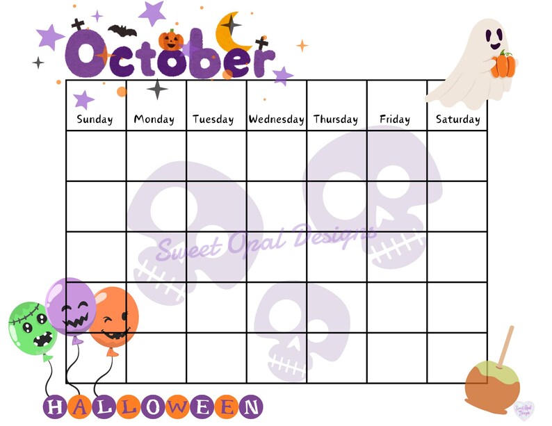 Monthly Blank Calendar - Etsy