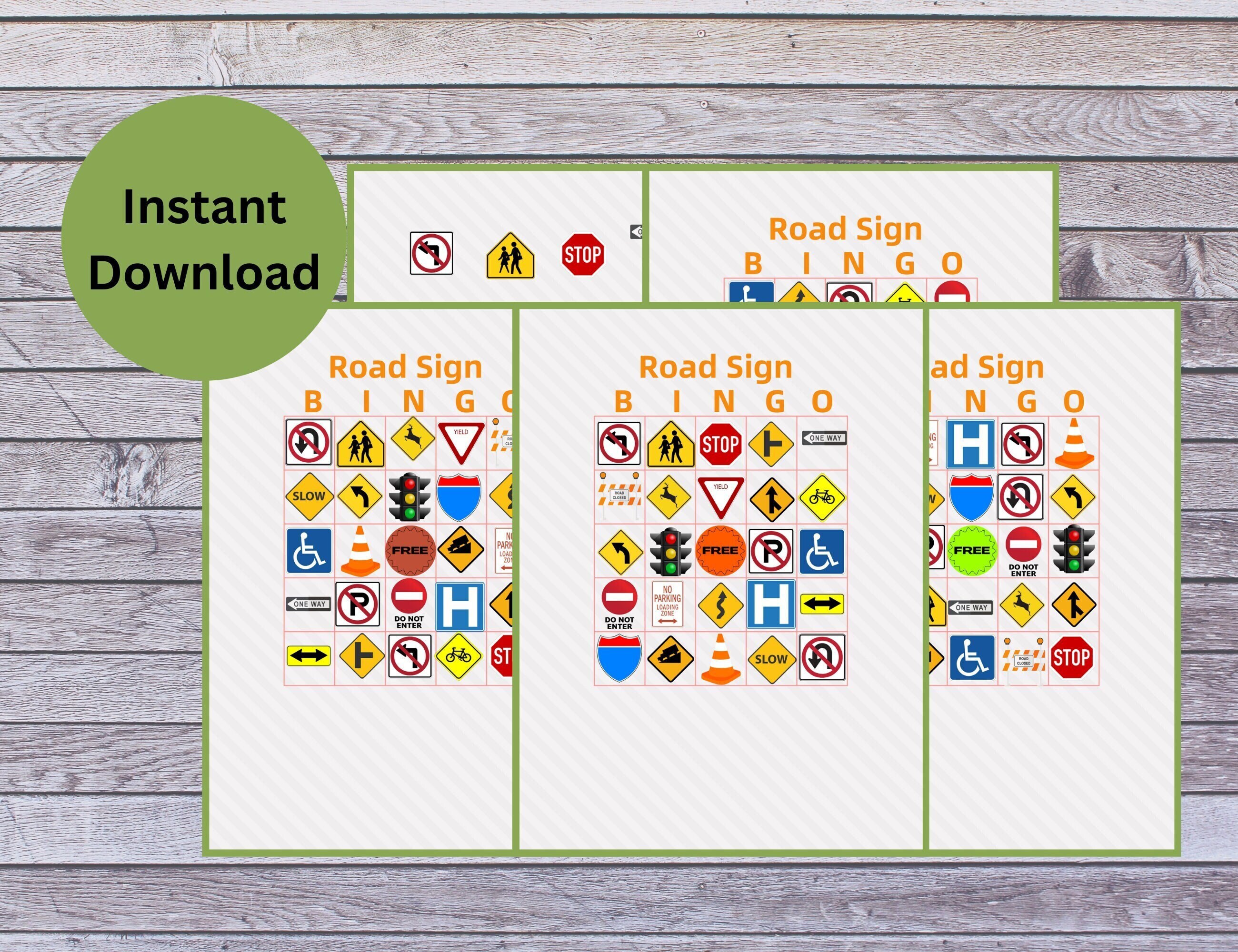 Road Sign Bingo Game - Etsy