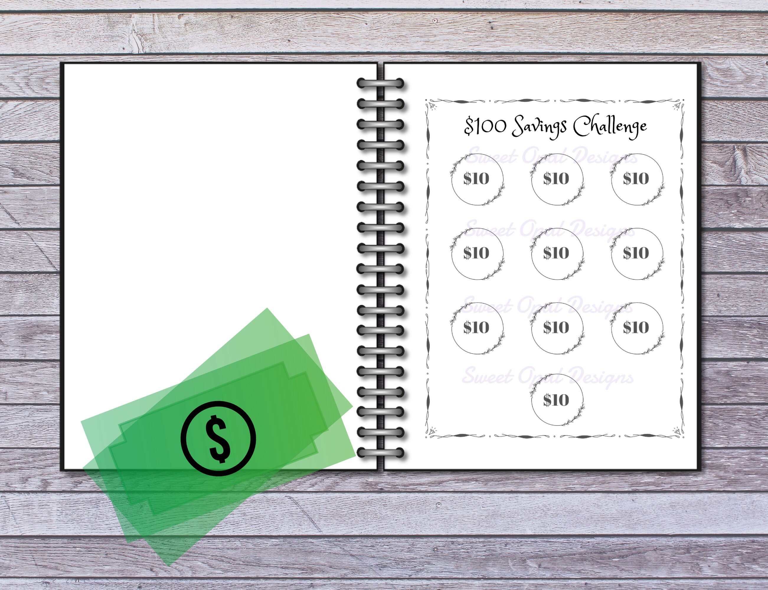 100 Dollar Savings Challenge - Etsy