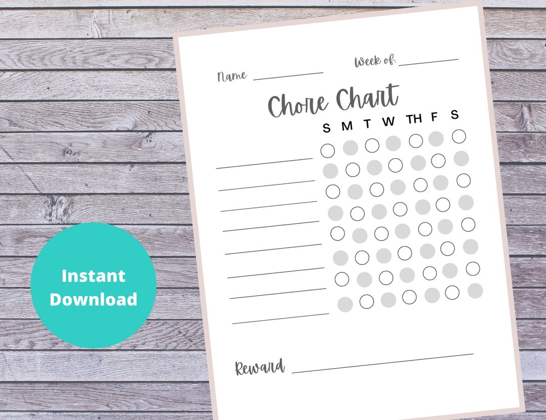 Printable Chore Chart: Weekly Task Tracker (digital Download) - Etsy