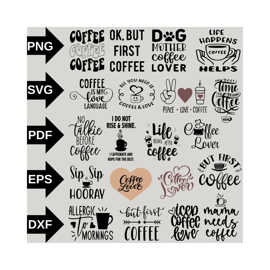 Coffee Lover Bundle SVG Digital Clipart Png Eps Pdf Dxf - Etsy