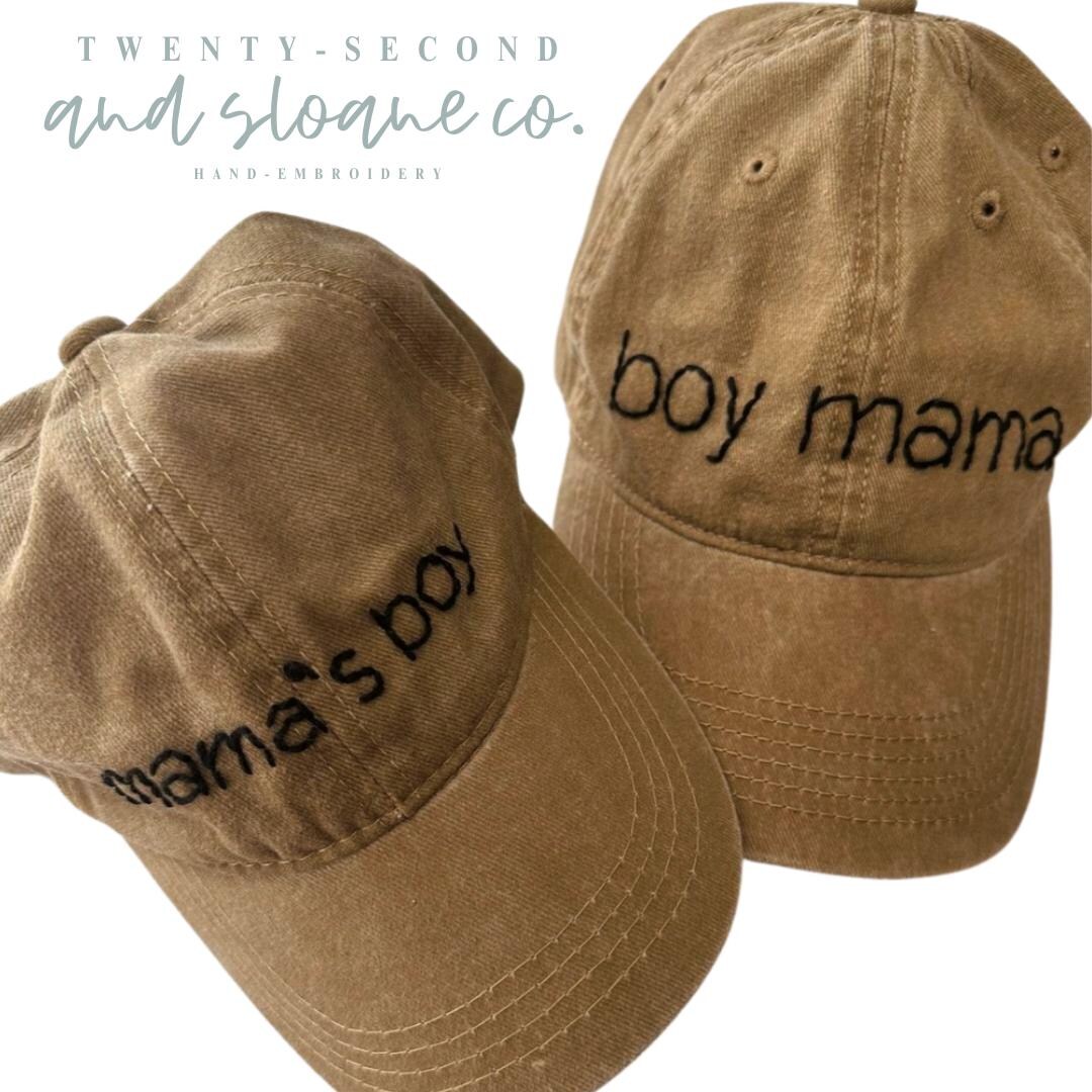 Boy Mom Custom Hand Embroidered Ball Cap for Toddler and Kids | Vintage ...