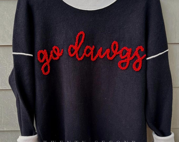 Georgia Hand Embroidered Sweater - Etsy