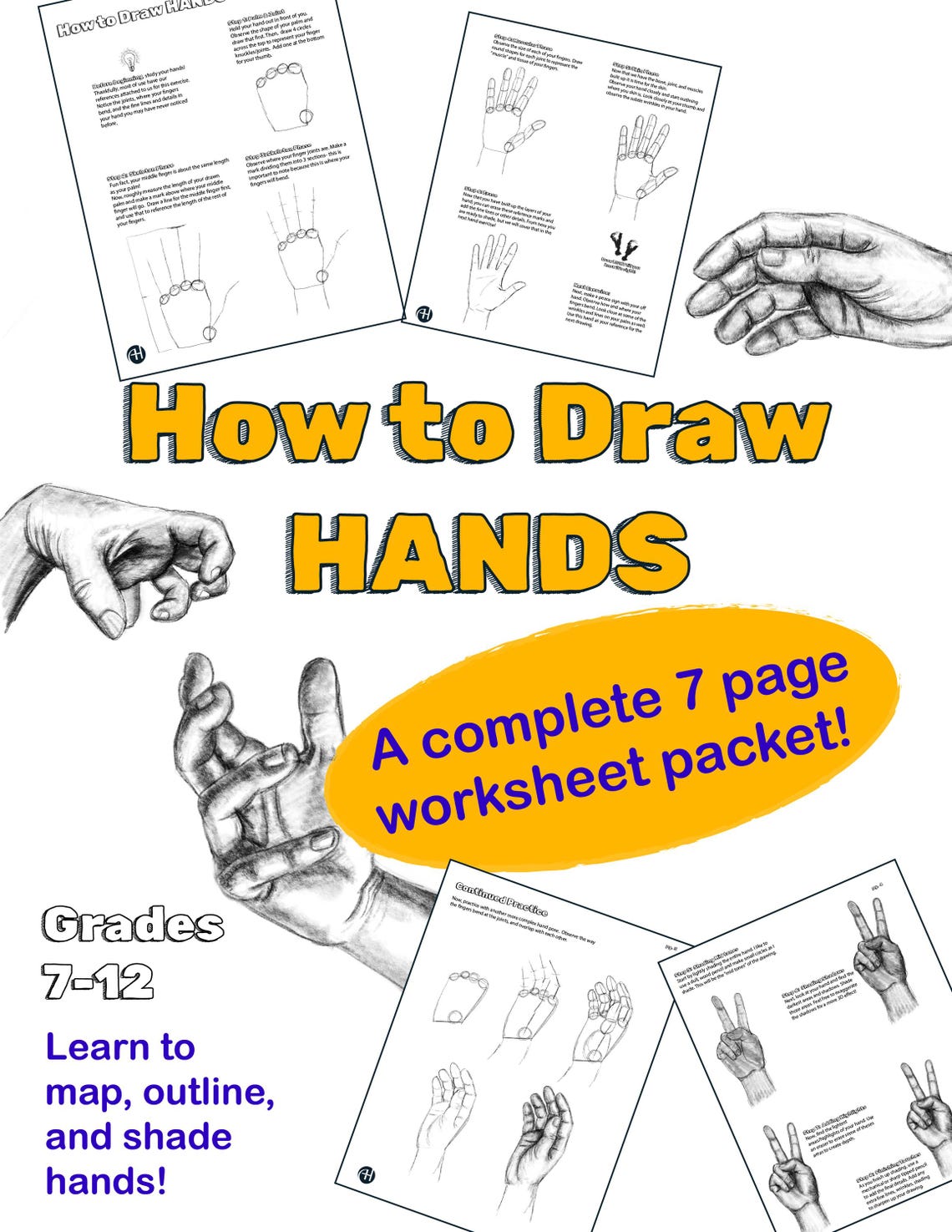 Hand Drawing Practice Worksheets for Highschool Drawing Class, How to ...