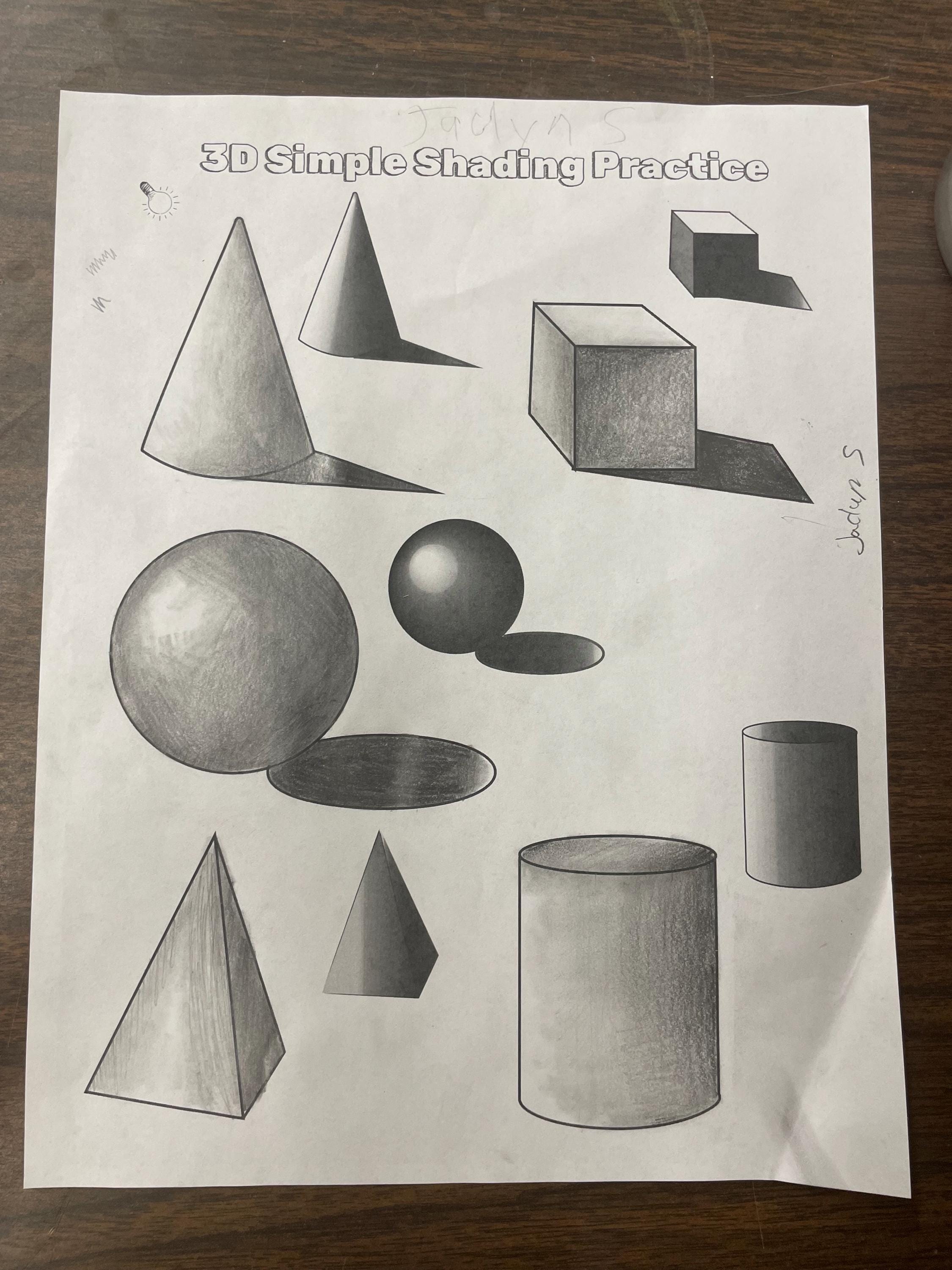 Shading Practice Worksheets for Highschool Drawing Class With Portrait ...