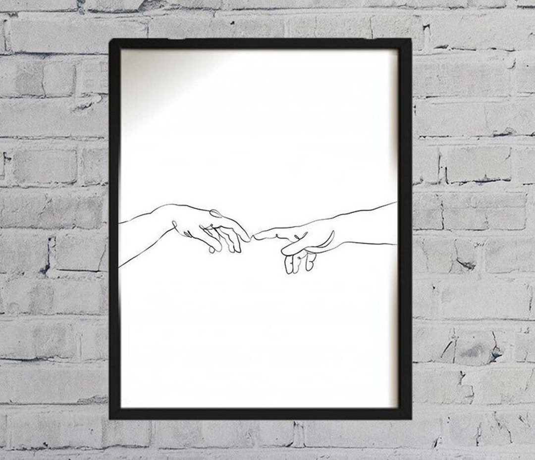 Hands Touching Line Art (creation of Adam) Printable Line Art - Etsy