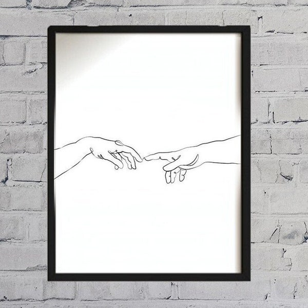 Hands Touching Art - Etsy