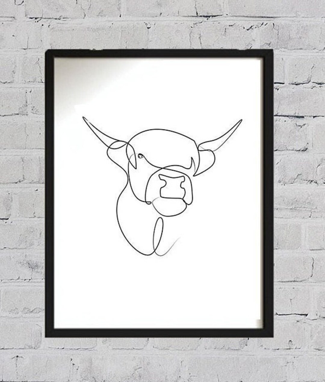 Printable Line Art Highlander Cow Digital Download - Etsy