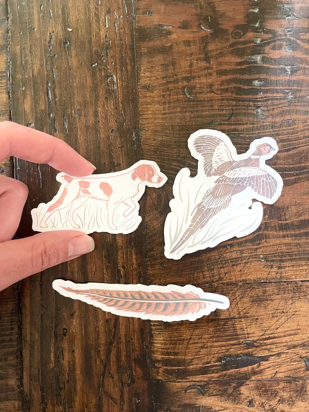 Hunting Pheasant and Brittany Dog Waterproof Vinyl Stickers - Etsy