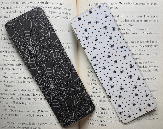 Spider Web/spider Double Sided Halloween Bookmark, Regular Size or Mini ...