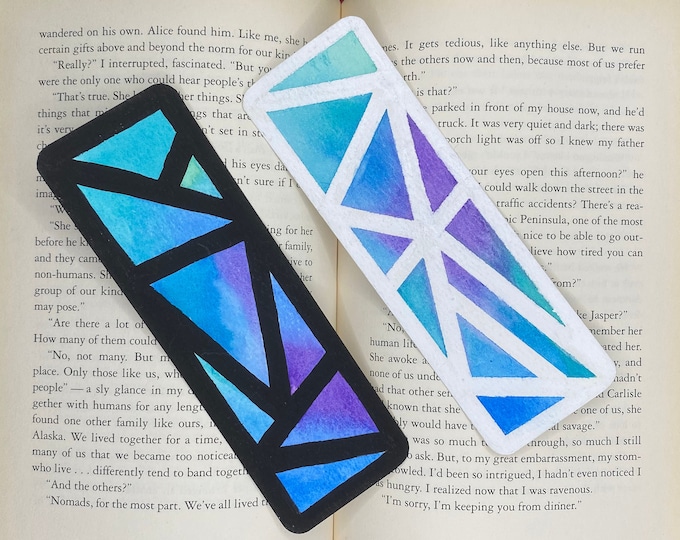 Geometric Watercolor Bookmark - Etsy UK