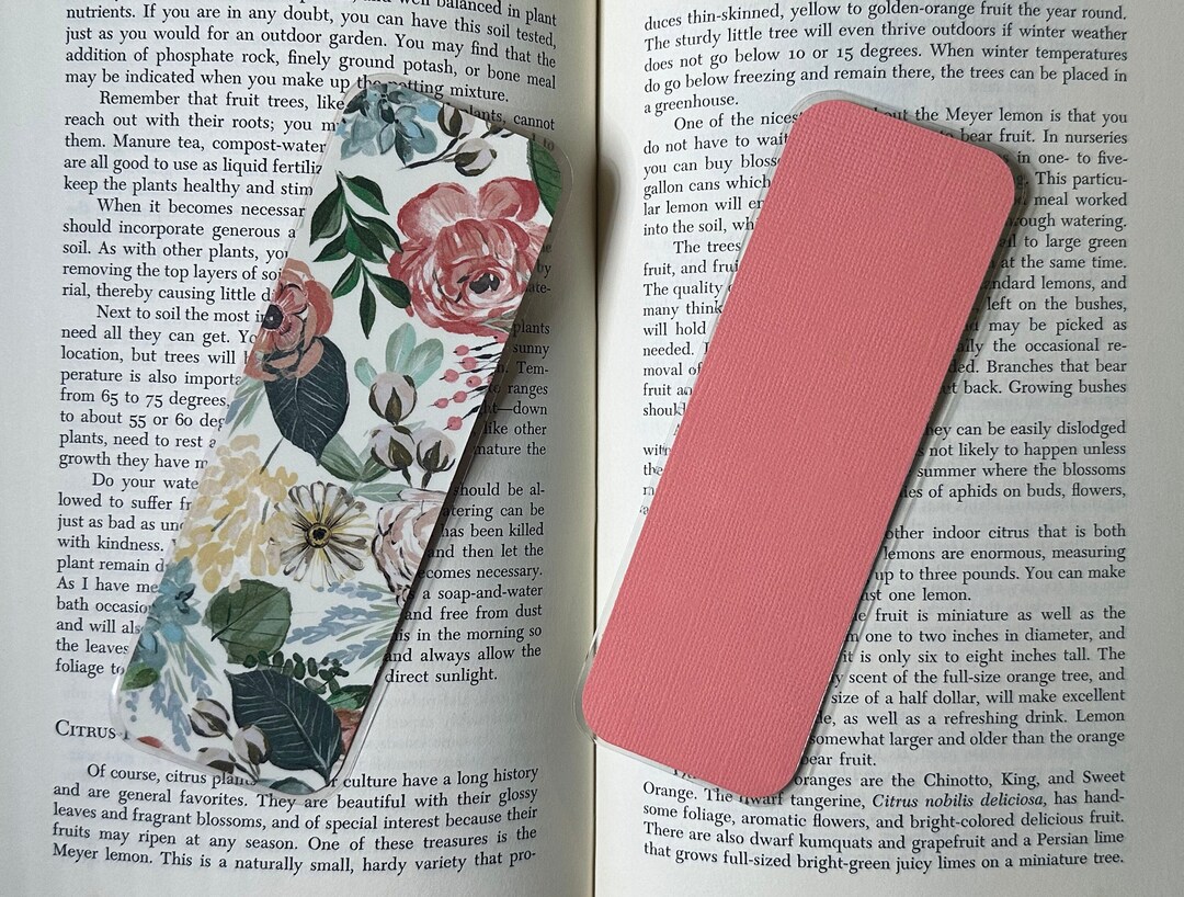 Peach Floral Bookmark, Laminated, Regular Size or Mini - Etsy