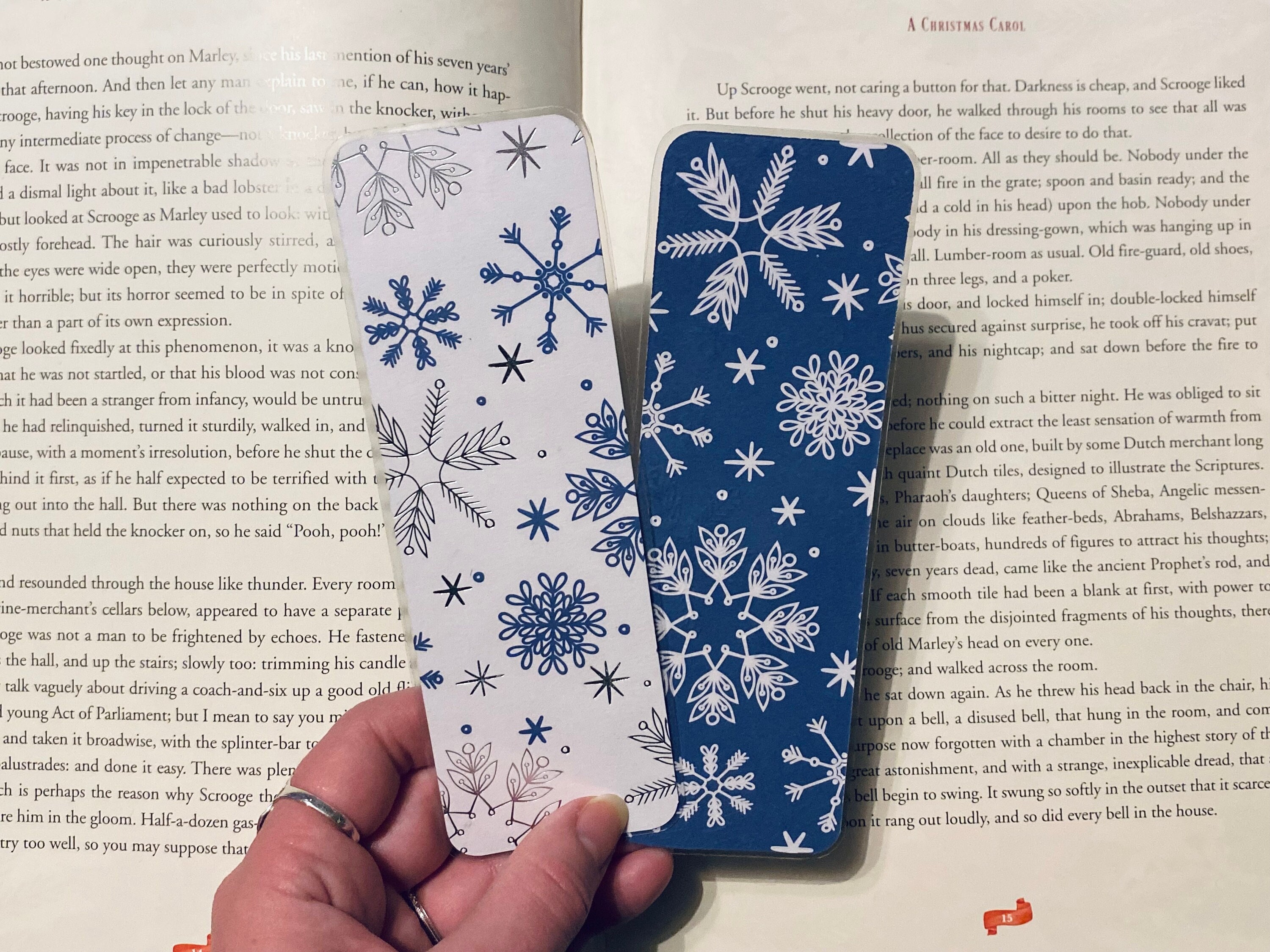 Snowflake Double Sided Seasonal Bookmark - Etsy