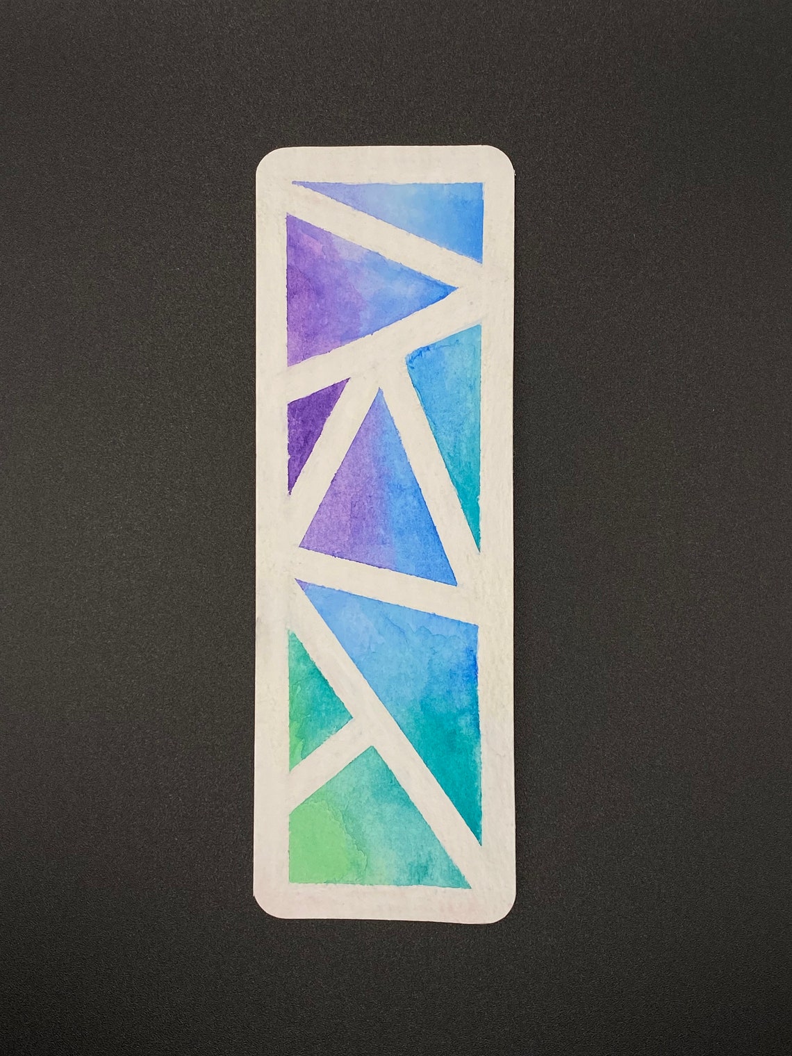 Geometric Watercolor Bookmark - Etsy UK